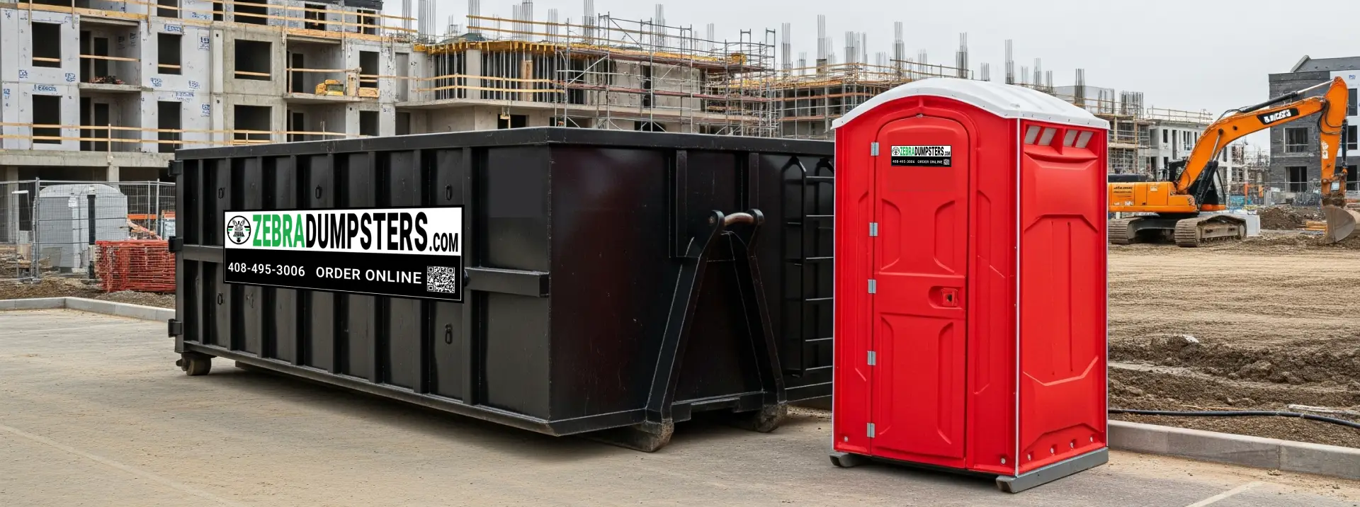 Roll Off Dumpster & Portable Toilet Service | Zebra Dumpsters